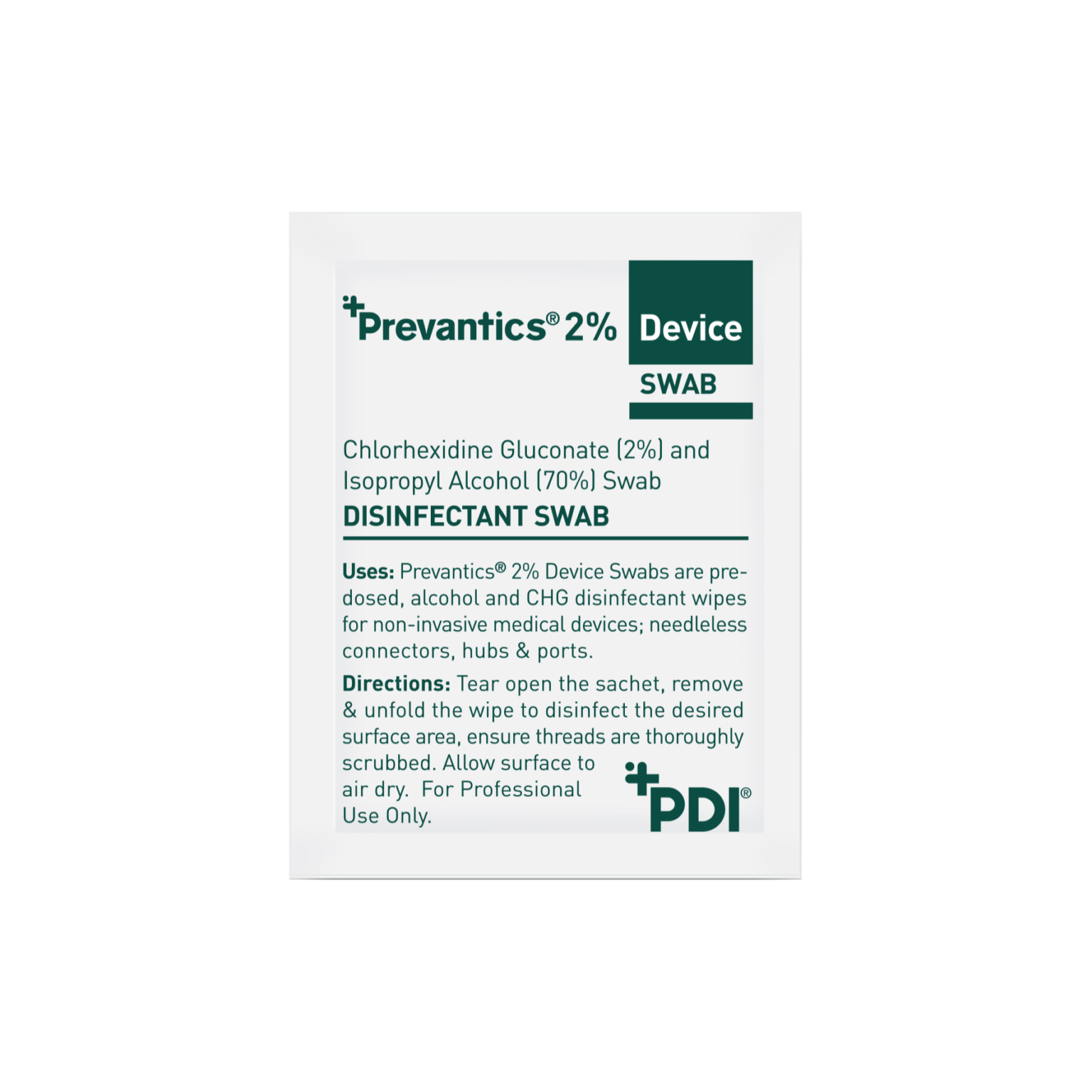 Prevantics® 2% CHG Swab- device disinfection - PDI International